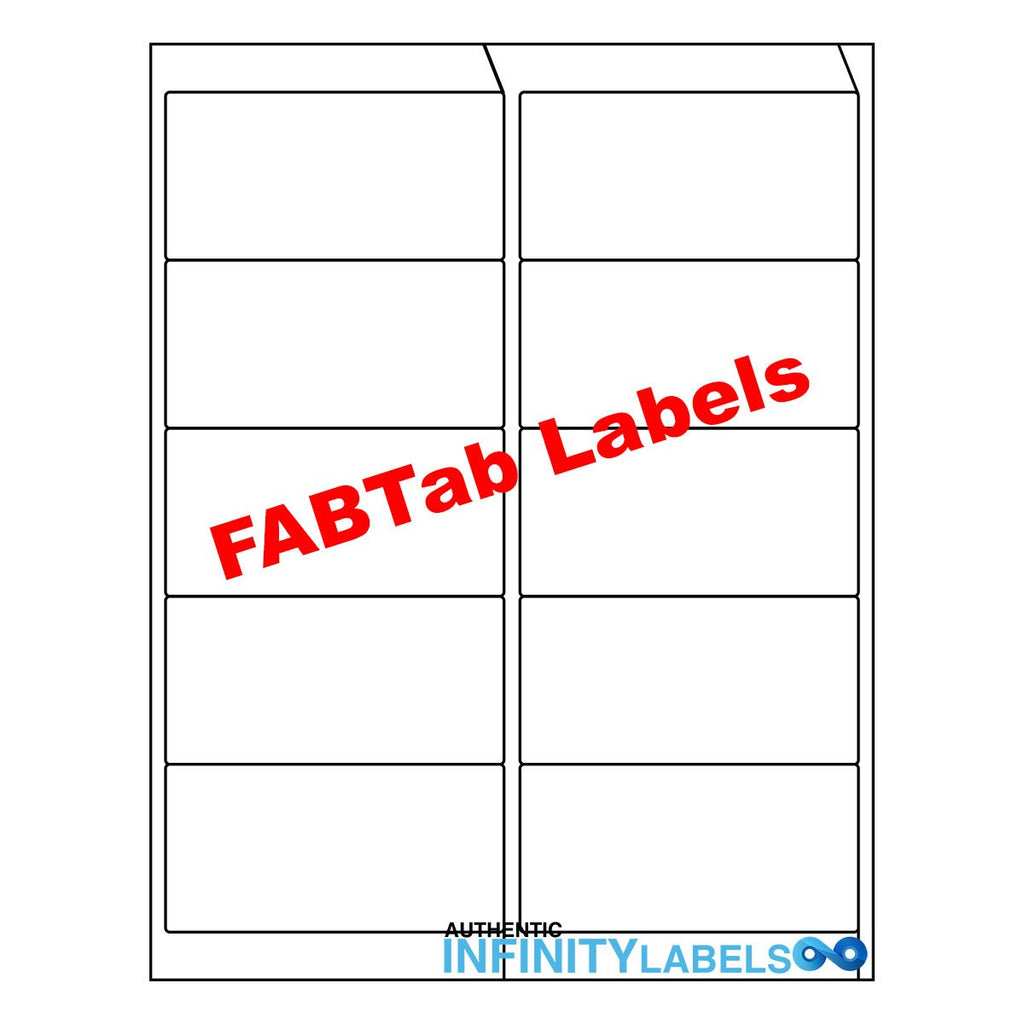 FABTab Sheeted Labels: 4" x 2" Std White Perm Adhesive – Infinity Labels