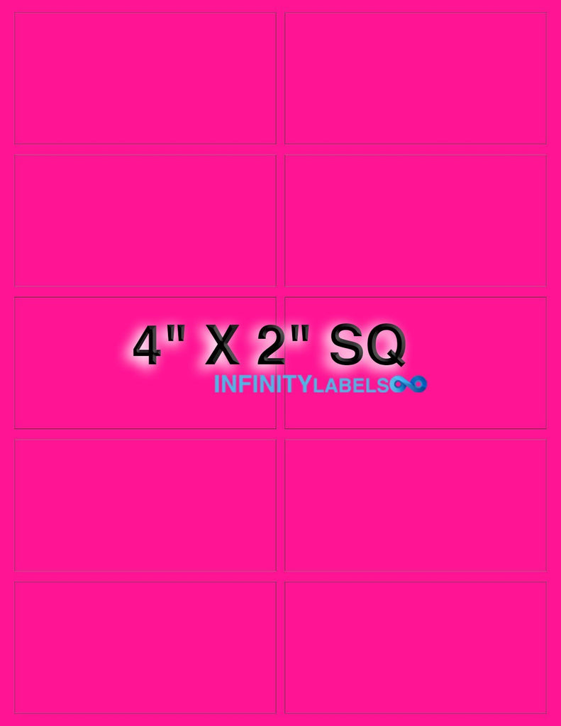 Fl Pink Paper [200 sheets] 4 x 2 Laser Sheets - 10 LPS – Infinity Labels