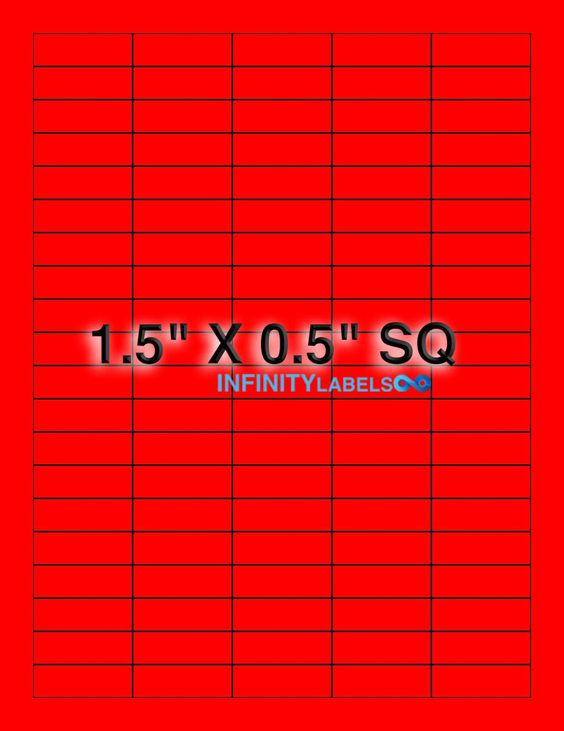 Fl Red Paper [100 sheets] 1.5 x .5 Laser Sheets - 100 LPS – Infinity Labels