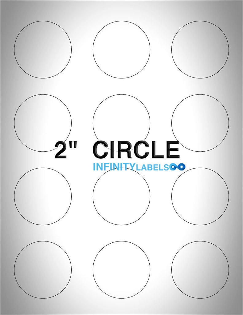 Matte Clear [300 sheets] 2" Circle. Laser Sheets - 12 LPS – Infinity Labels