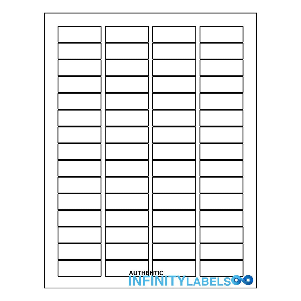 Sheeted Labels: 1-3/4" x 2/3"Std White Perm Adhesive – Infinity Labels