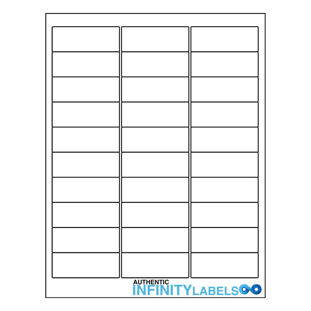 Sheeted Labels: 2-5/8" x 1" Std White Perm Adhesive – Infinity Labels