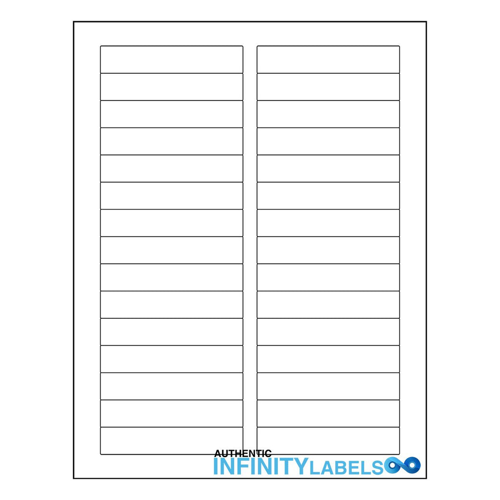 Sheeted Labels: 3-7/16" x 2/3" Std White Perm Adhesive – Infinity Labels