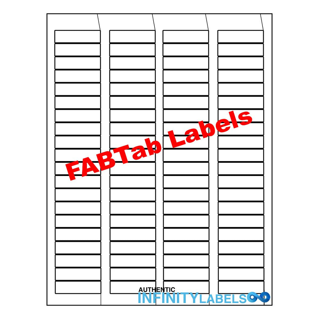 FABTab Sheeted Labels: 1-3/4" x 1/2" Std White Perm Adhesive – Infinity ...