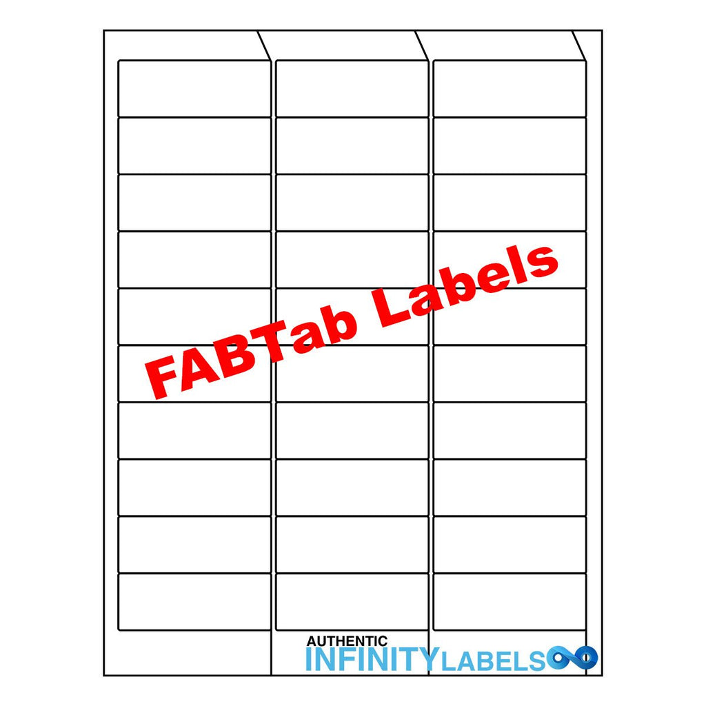FABTab Sheeted Labels: 2-5/8" x 1" Std White Removable Adhesive ...