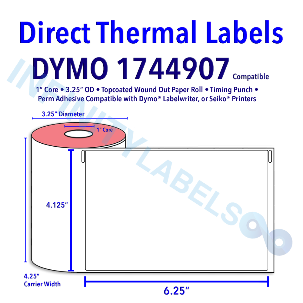 Dymo 1744907 4.125'' X 6.25'' Labels. 220 LPR - 6 RPR - 1320 Labels ...