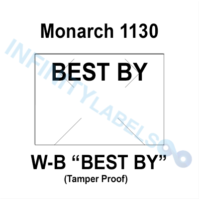 200,000 Monarch compatible 1130 "BEST BY" White Labels – Infinity Labels